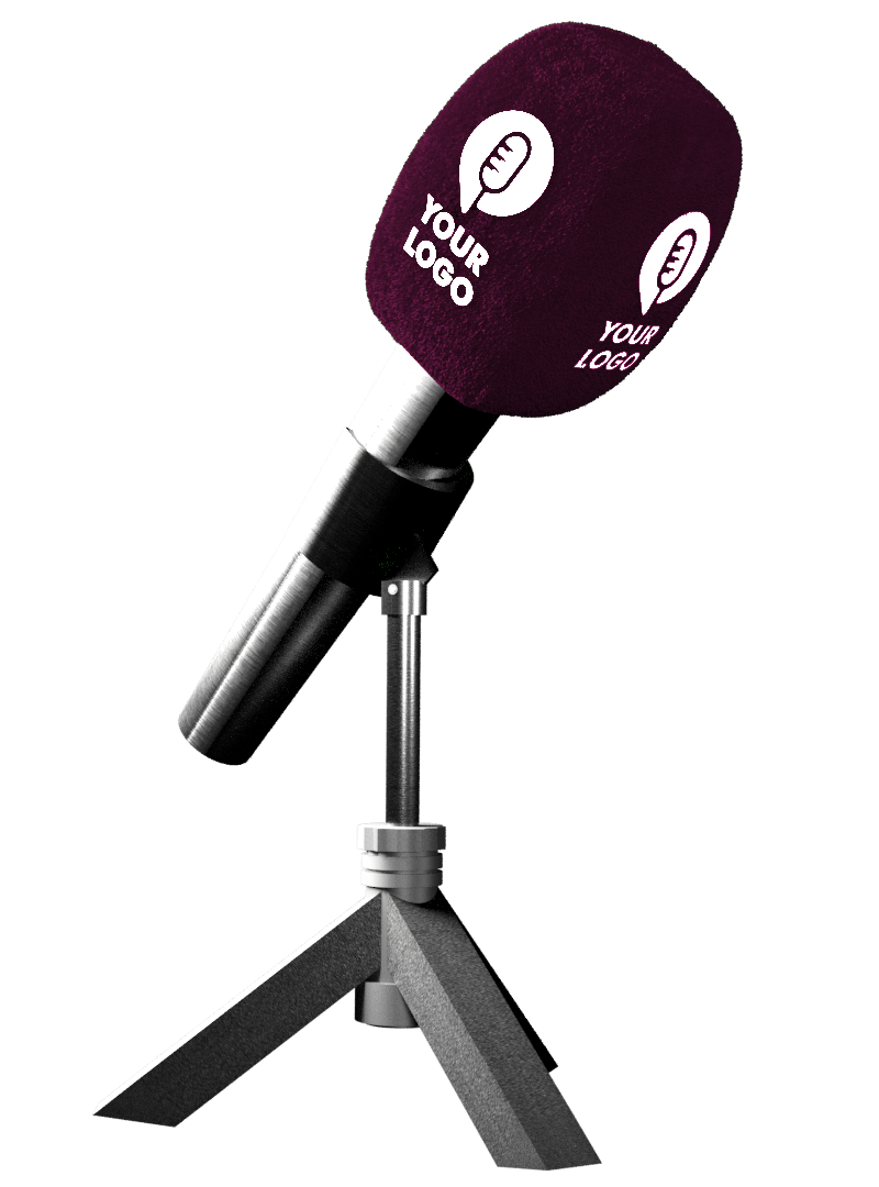 Custom printed microphone cover with logo - MicWIndshields