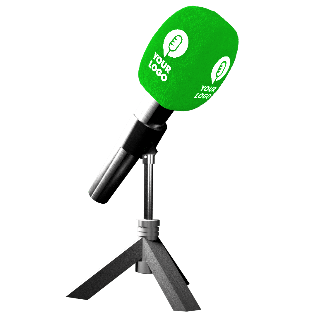 Custom microphone cover vibrant green | Print on microphone windshield foam