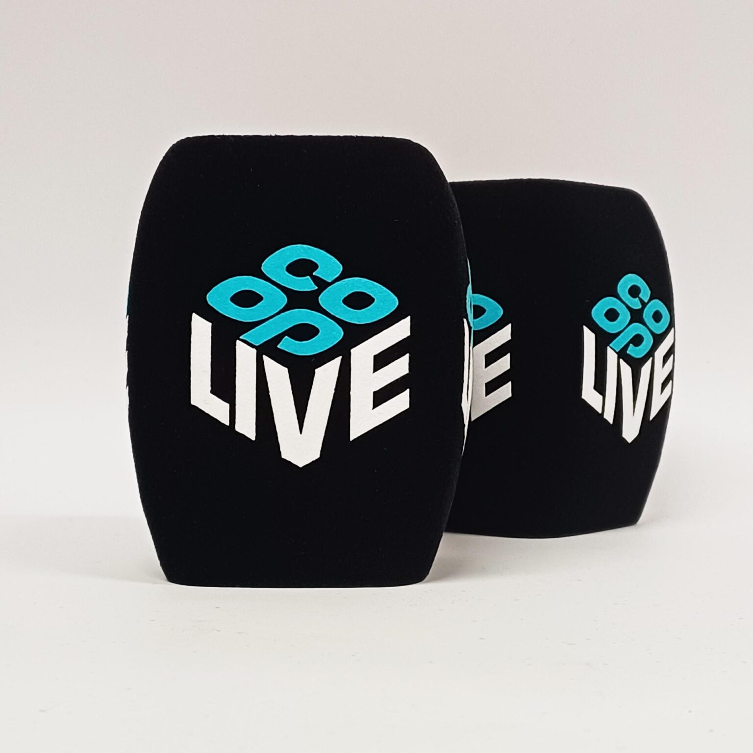 Custom printed microphone windshield foam to UK - for COOP Live